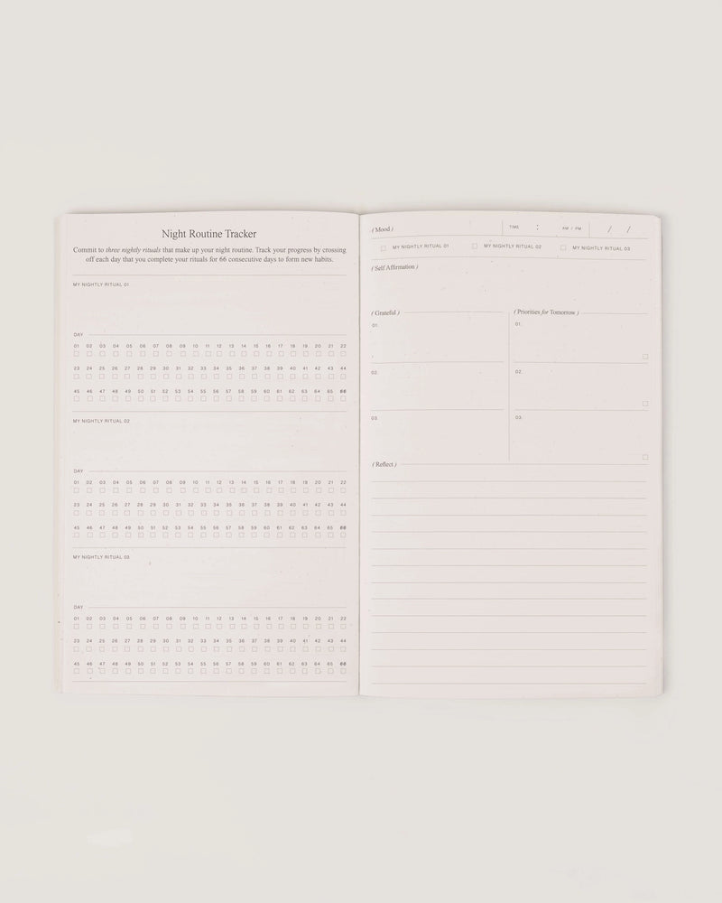 Night Routine Daily Habit Journal | Blackbird | Self-improvement ...